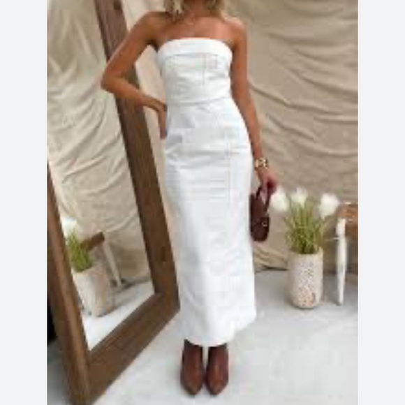 Indigo Rein | Dresses | Indigo Rein Ecru Strapless Denim Dress | Poshmark
